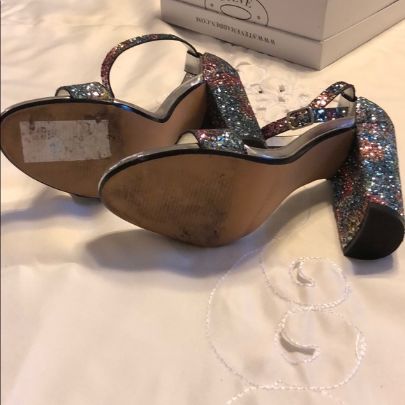 Steve Madden | Shoes | Steve Madden Carson Multi Glitter Ankle Strap ...